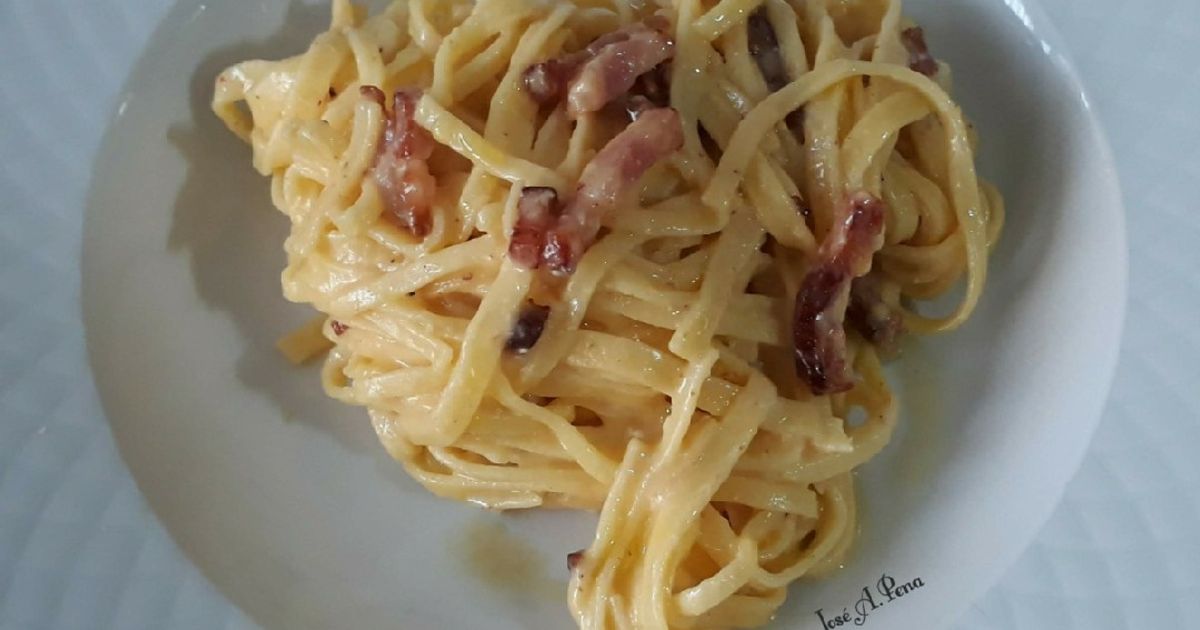 Fetuccini A La Carbonara Receta de José Antonio Pena Navarro