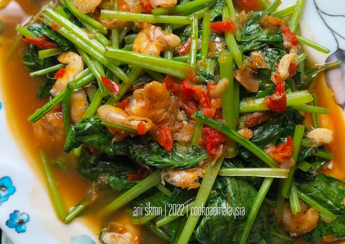 Resipi Sawi Goreng Ikan Masin dan Udang oleh ani skmn - Cookpad