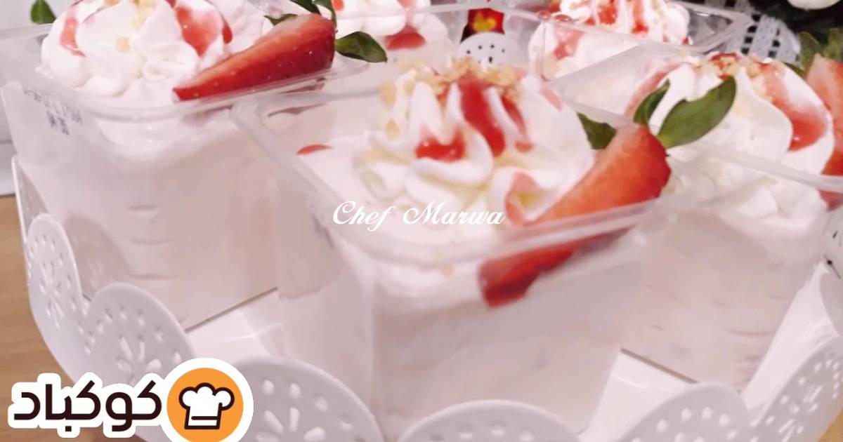 طريقة عمل موس الفراولة بدون فراولة 😅 على اصولها بطريقة سهلة وسريعة من ...