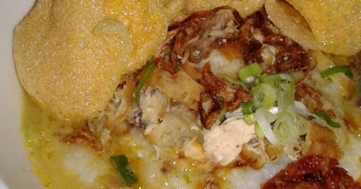 Resep Bubur ayam kuah kuning oleh Qailinda - Cookpad