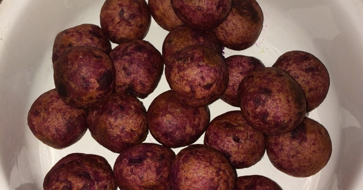 Resep Bola2 Ubi Ungu Isi Keju oleh Geg Tiwi - Cookpad