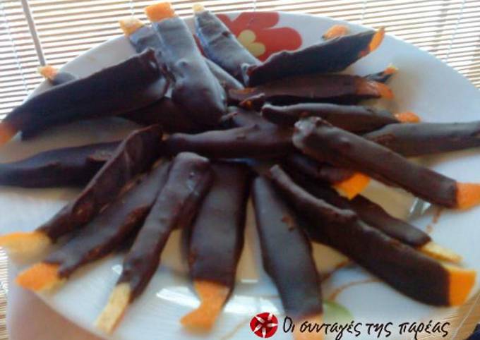 Chocolate strips with orange peel Recipe by Cookpad Greece - Cookpad