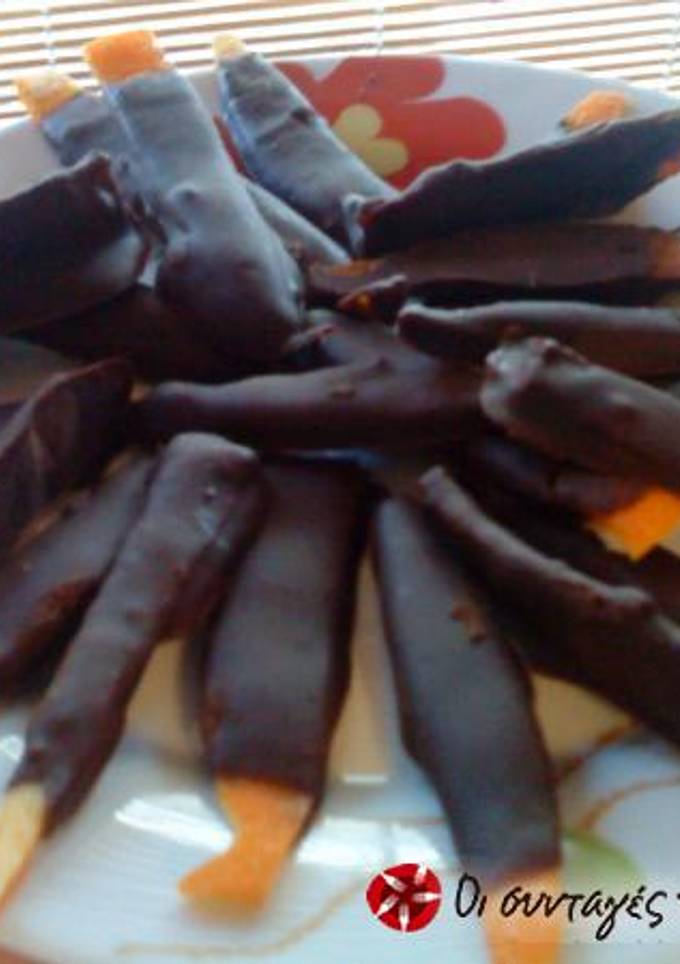 Chocolate strips with orange peel Recipe by Cookpad Greece - Cookpad