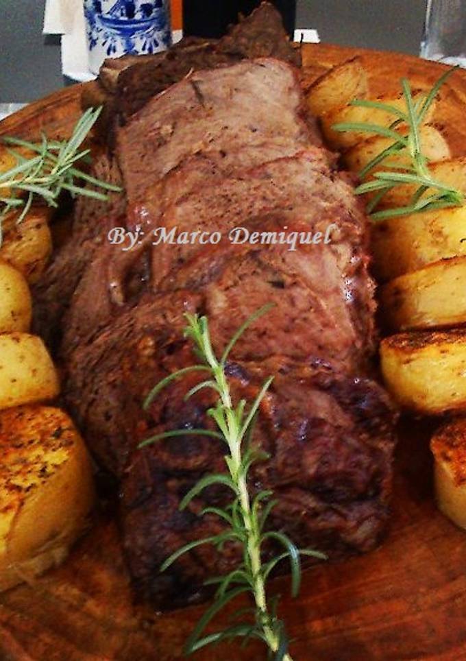 Contra Filé assado com Batatas ao Forno Receita por Marco Demiquel ...