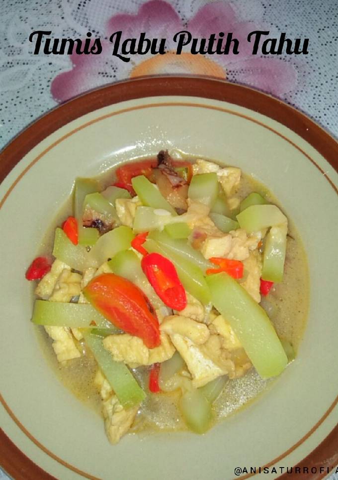 Resep Tumis Sehat~Tumis Labu Putih Tahu oleh Anisatur Rofi'ah - Cookpad