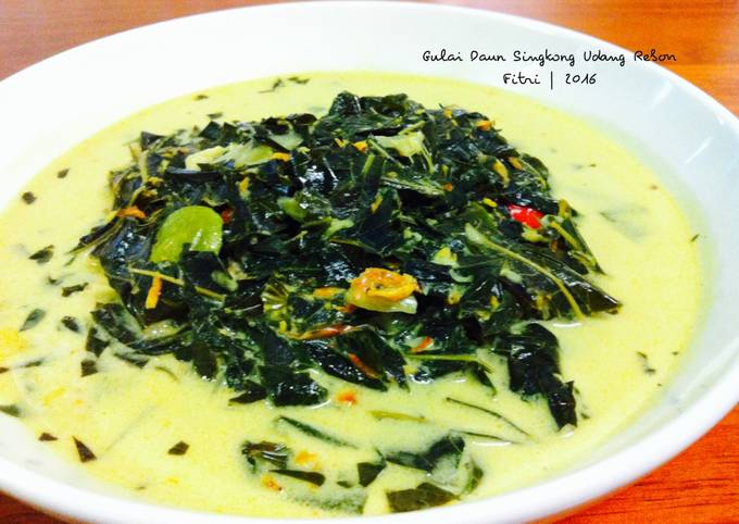 Resep Gulai Daun Singkong, Udang Rebon oleh Fitri Sasmaya - Cookpad