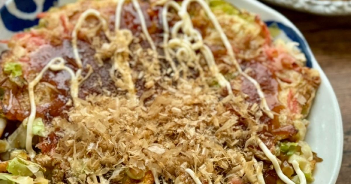 Japanese Squid Okonomiyaki Pancake Recipe by Aunty Eiko's international ...