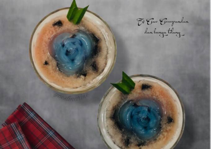 Resep Es Cao Santan Bunga Telang Syrup Cocopandan oleh Yoes - Cookpad