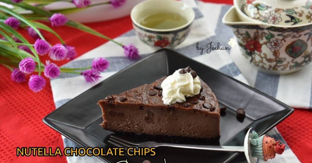Resipi Kek Keju Nutella Cip Coklat oleh Jeehan Kitchen - Cookpad
