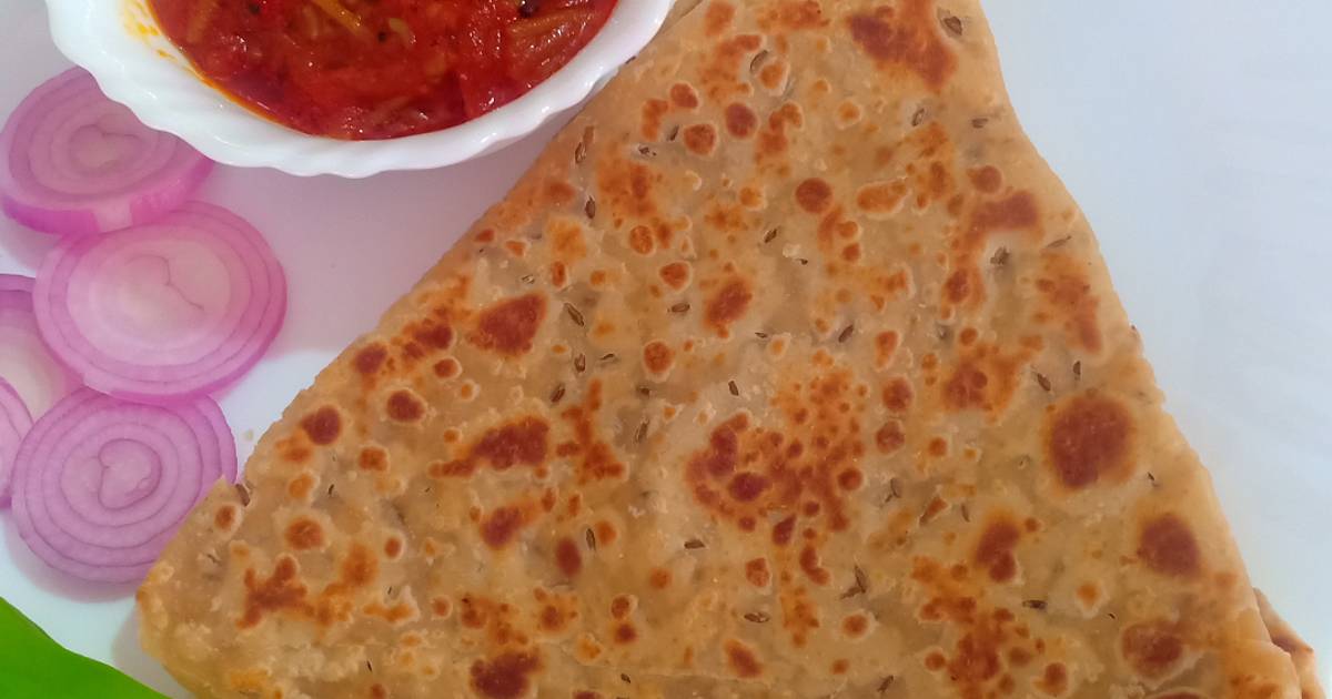 Neepa Shah દ્વારા રેસીપી ત્રિકોણીયા જીરા પરાઠા (Trikoniya Jeera Paratha ...