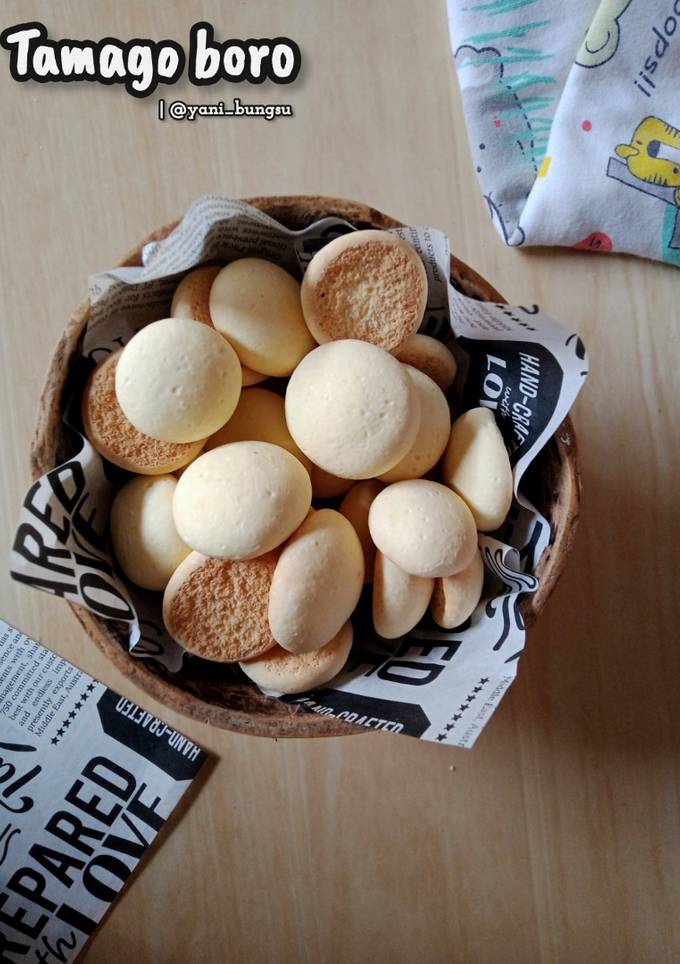 Resep Tamago boro (Biskuit Telur) oleh Mamah AL - Cookpad