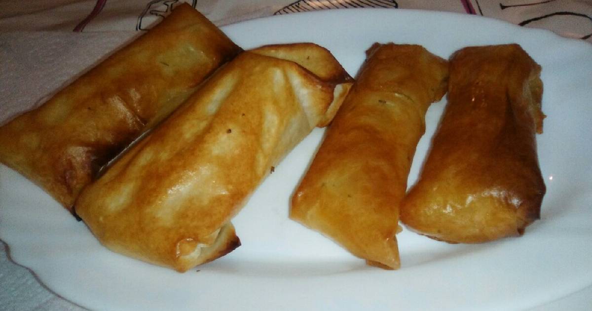 Rollitos de filo rellenos de queso con tomillo y romero Receta de Evita ...