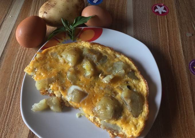 Papas en Torta de Huevo Receta de Harold Steve- Cookpad