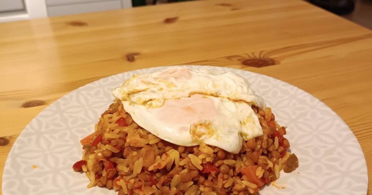 El Calentao (salteado de arroz con lentejas de bote) Receta de Juliana ...