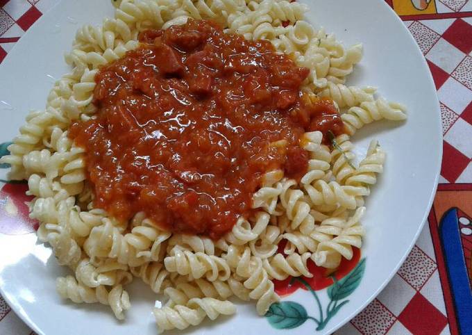 Salsa de pancho con fideos tirabuzones a la manteca 😍 Receta de ...