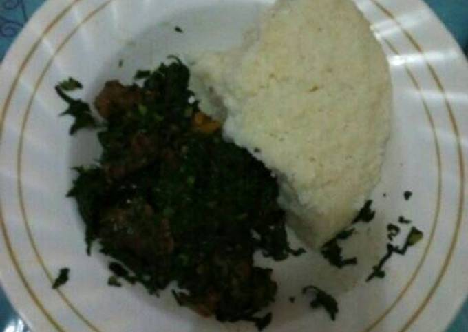 Ugari and green vegetables for two Recipe by dennis - Cookpad