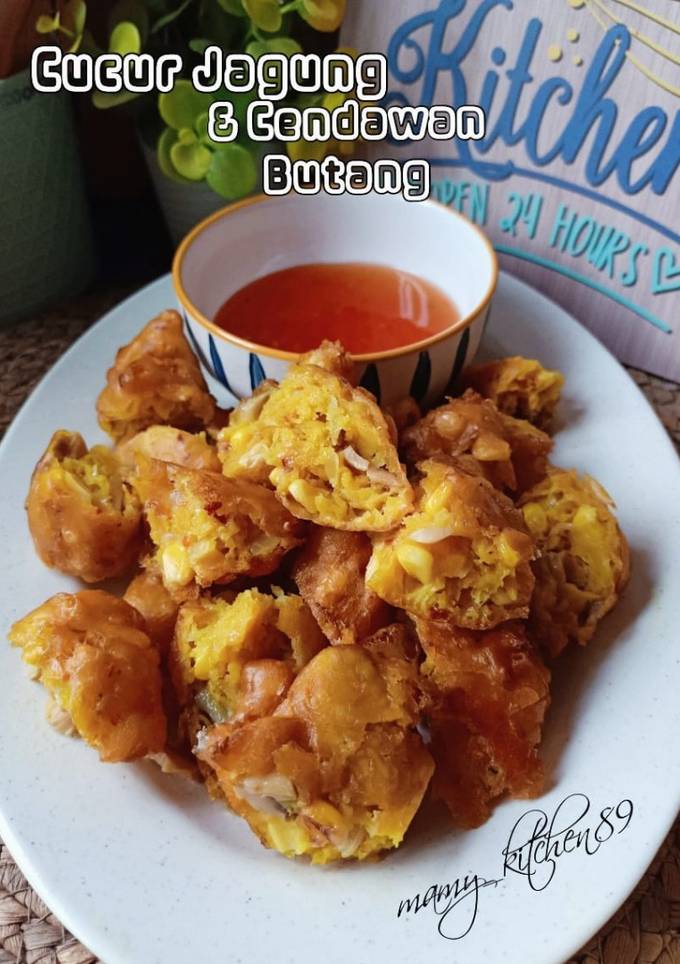 Resipi Cucur Jagung cendawan butang oleh mamy_kitchen89 - Cookpad