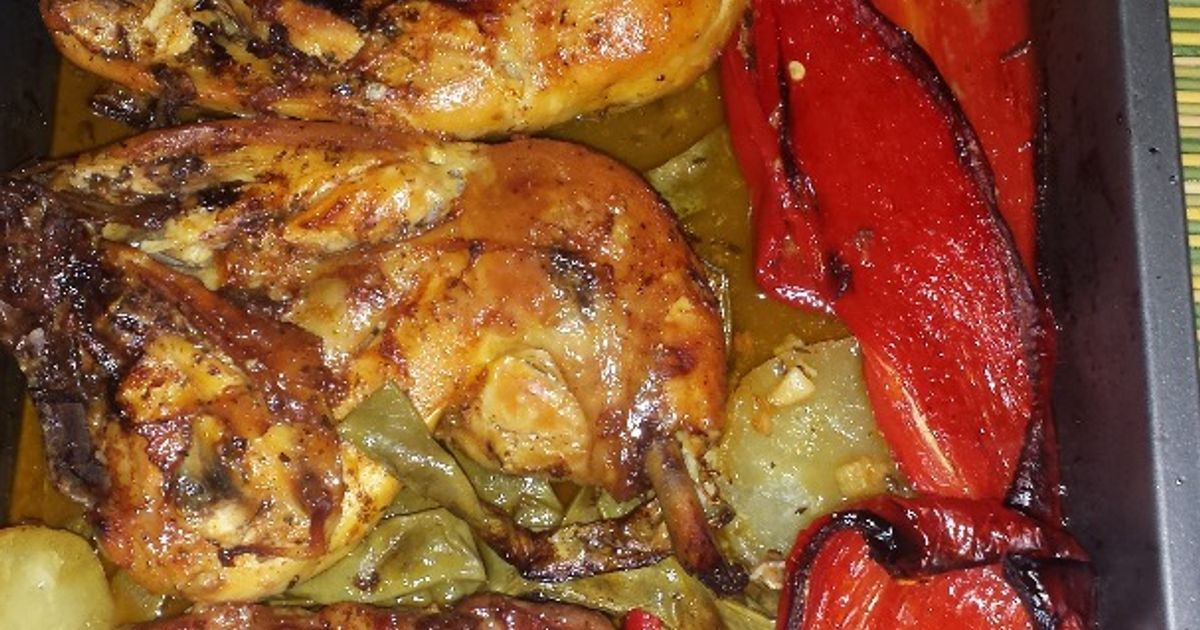 Pollo Al Horno Con Pimientos Y Patata Receta de Diana Diana