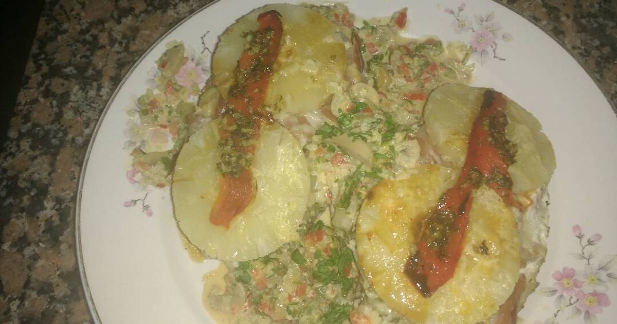 Pechugas rellenas con salsa multicolor Receta de Pablo Daniel Rizzardi ...