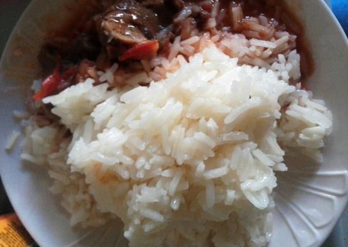 Beef stew Served with plain Rice Recipe by Jose - Cookpad