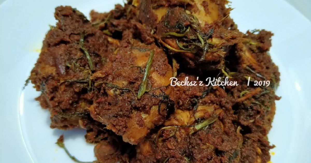 Resep 25. Randang / Rendang Ayam Sayur Paku (Pakis) oleh Becksz's ...