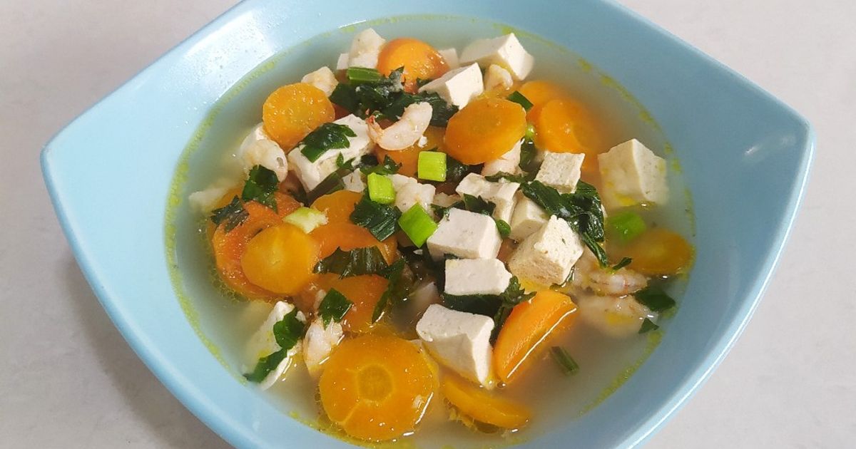Resep sup tahu wortel udang rumahan enak dan mudah - Cookpad