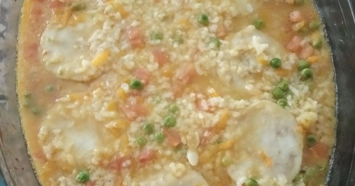 Merluza Con Arroz Y Verduras En Caldo Al Horno Receta de Virginia.- Cookpad