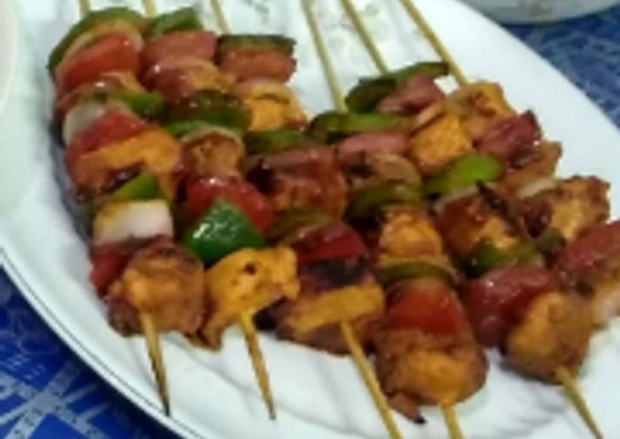 Chicken shashlik sticks Recipe by Rushi Khan - Cookpad