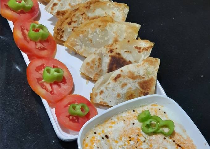 Jain Punjabi Chole Paratha with Dahi Tikhari Recipe by Vaishali Shah ...