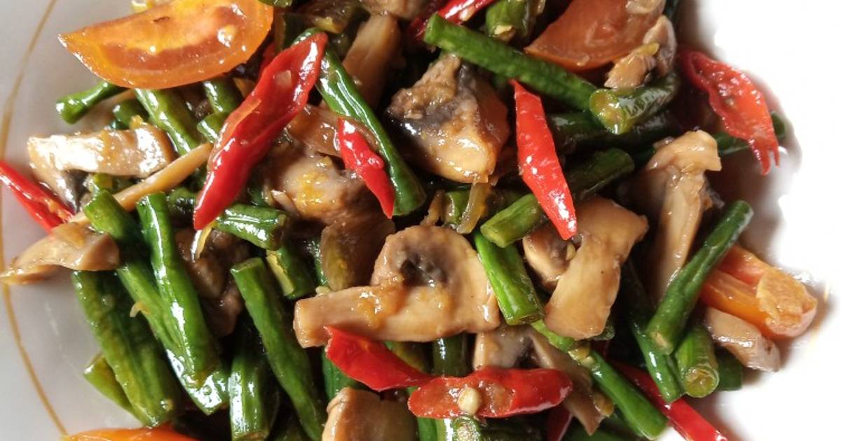 Resep Tumis Jamur dan Kacang Panjang oleh Meieka - Cookpad