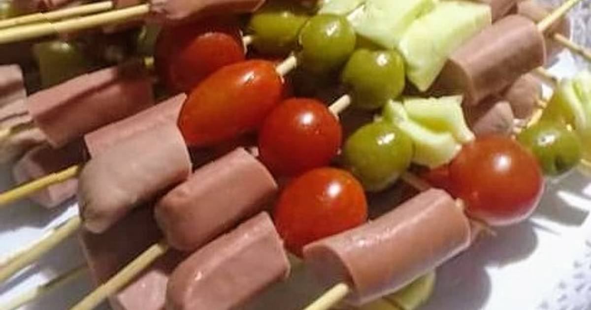 Brochetas de salchichas - 26 recetas caseras- Cookpad