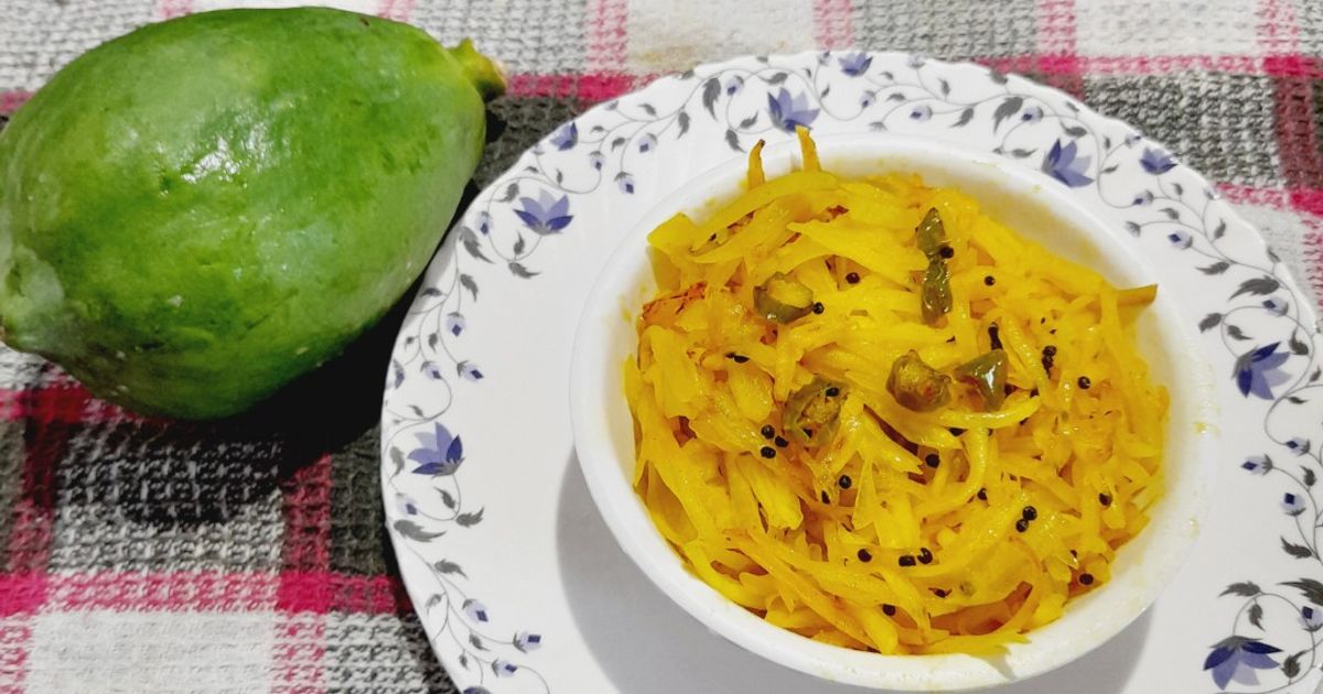 कच्चे पपीते का संभारो रेसिपी बनाने की विधि in Hindi by Harsha Solanki ...