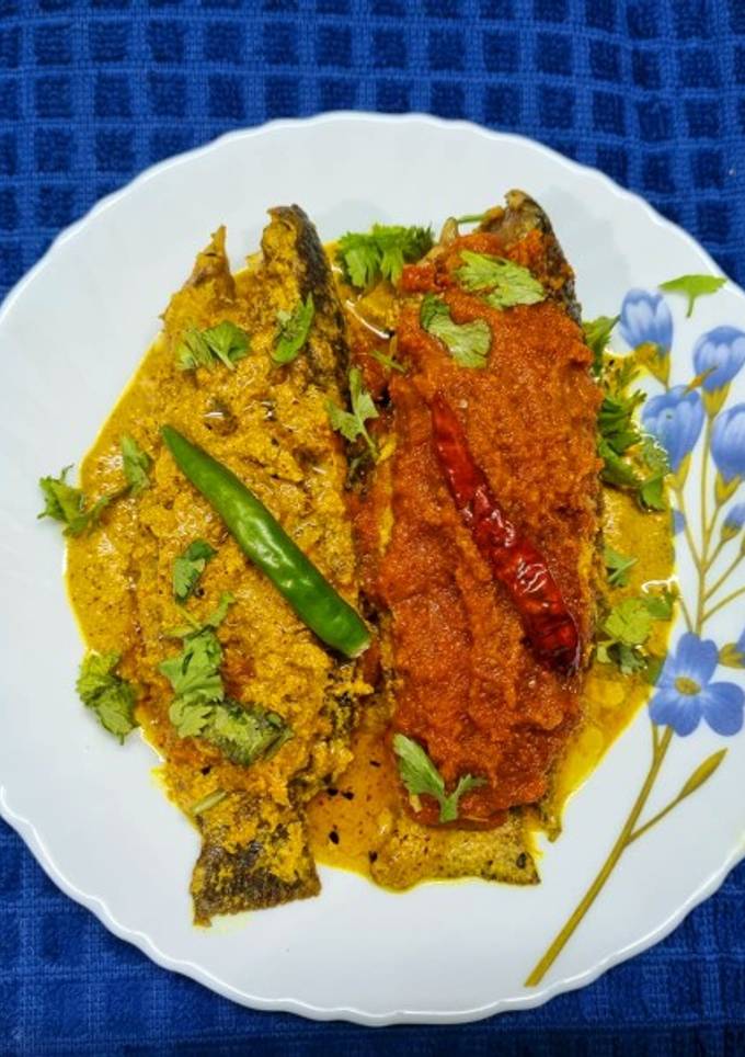 Koi Fish in Twin Taste (Haro Gouri) Recipe by Kumkum Chatterjee - Cookpad