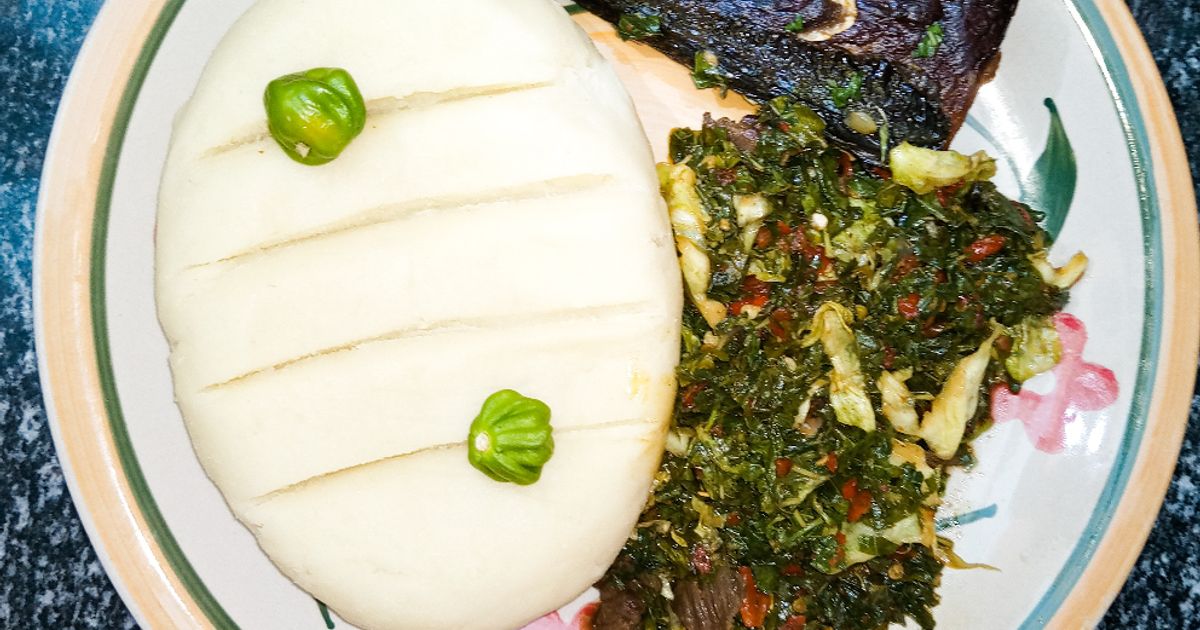 Pounded Yam With Vegetable Sauce Recipe by Ummu_Aymaan_kitchen - Cookpad