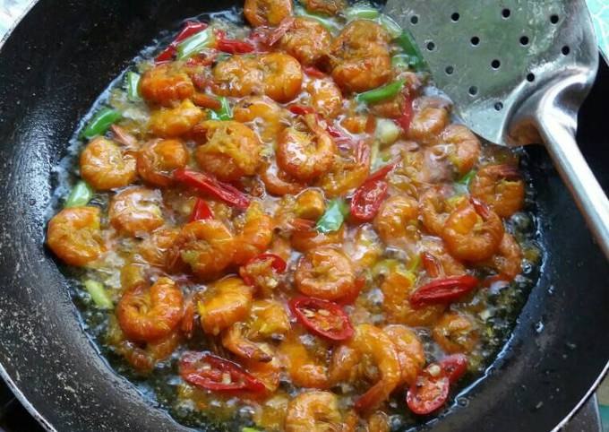 Resep Tumis udang manis pedas oleh Abellia Cylva Gheany - Cookpad