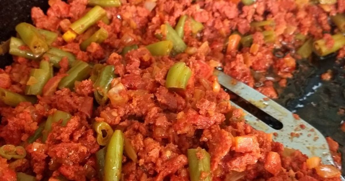 Chorizo Con Ejotes A La Mexicana Receta de Cynthia Serena- Cookpad