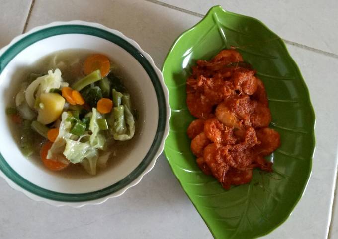 Resep Sayur sop & udang bumbu balado oleh ANI ROYANI - Cookpad