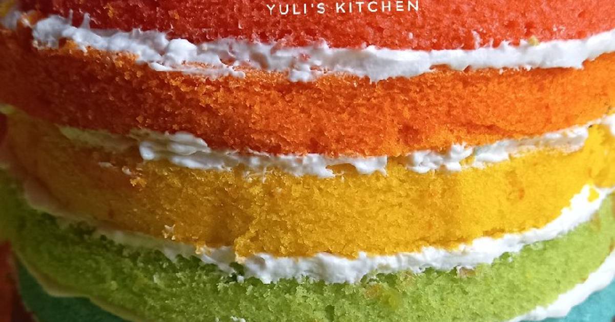 Resep Rainbow Cake HBD oleh yuli's - Cookpad