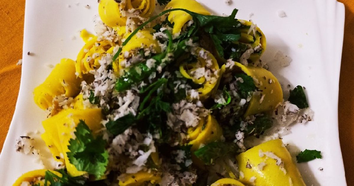 Stuffed Khandvi Recipe by Unlock foodie - Cookpad
