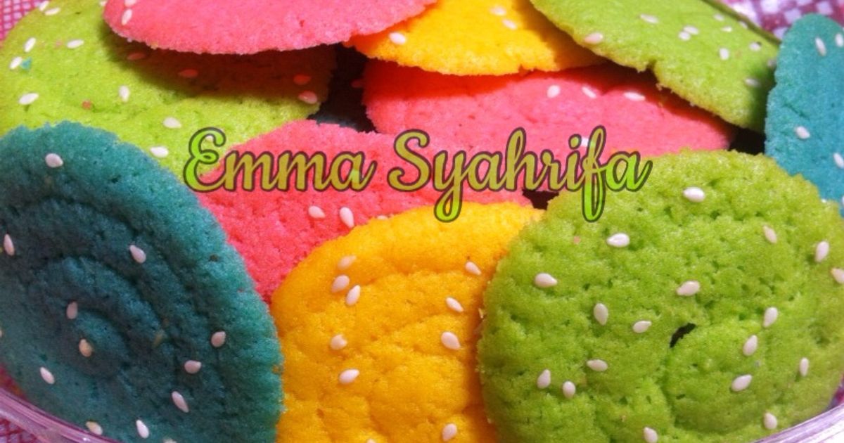 Resep Lidah Kucing Rainbow Kreasi oleh Emma Syahrifa Rahma - Cookpad