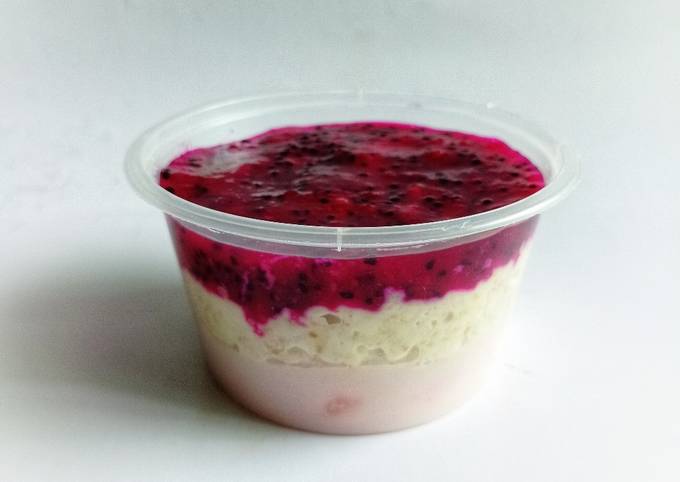 Resep Cheesecake puding with Buah Naga oleh Eva Nuridah - Cookpad
