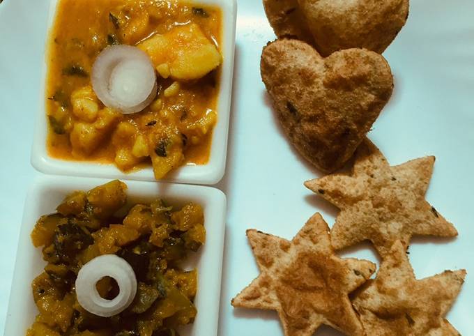 Aloo puri with Khata meetha petha sabzi Recipe by Jasraymon Kaur - Cookpad