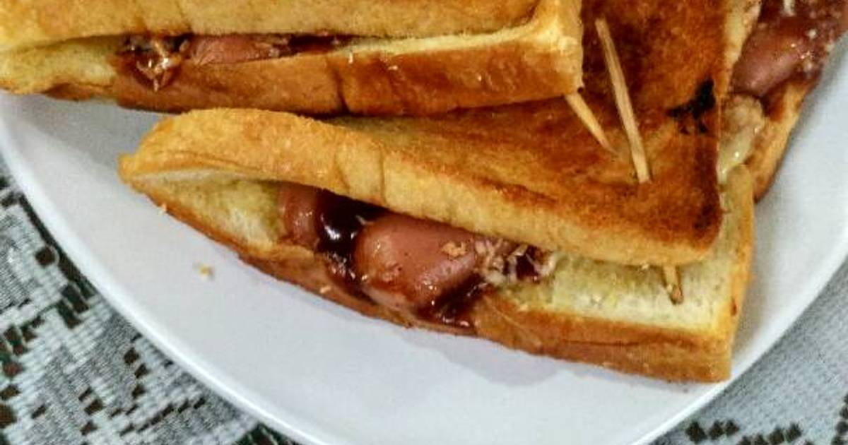 Resep Roti Panggang Sosis Mozza Barbeque Toast oleh Anna.dna - Cookpad