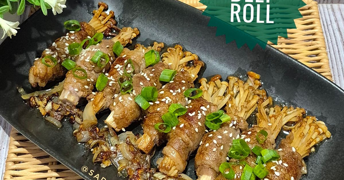 Resep Enoki Beef Roll oleh Sari's Kitchen - Cookpad