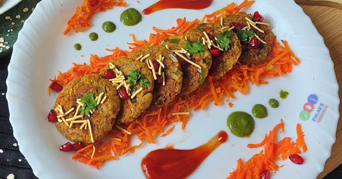 Palak Sheth દ્વારા રેસીપી વેજ ઓટ્સ ટીક્કી (Veg Oats Tikki Recipe In ...