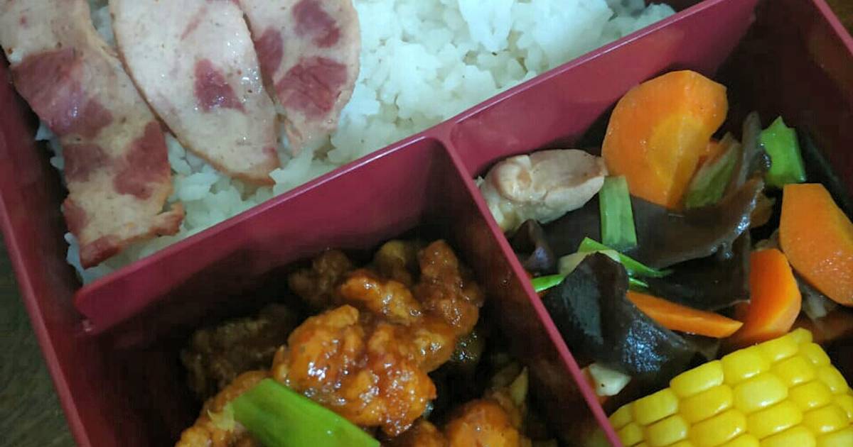 Resep Menu Bekal 2 (ayam goreng madu, capcay, daging asap) oleh ...
