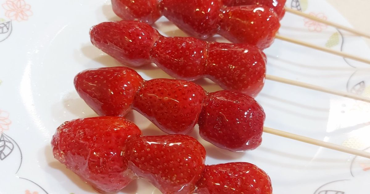 Strawberry Candied Skewers (Ichigo Ame) Recipe By 淳粹窩在家 Purely At Home