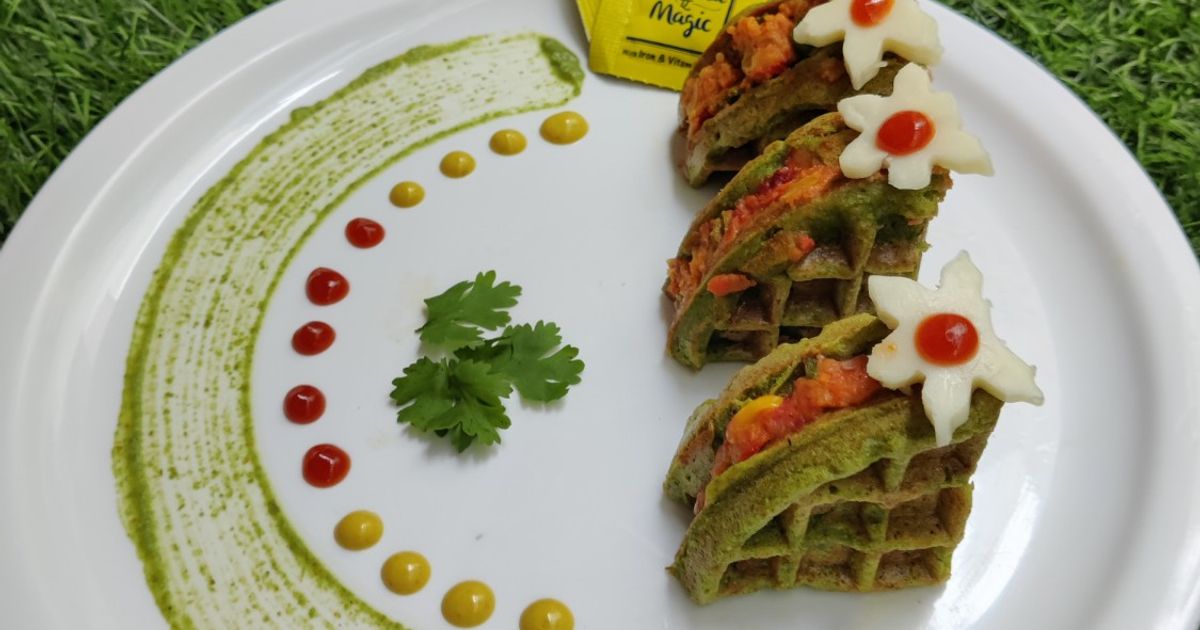 Cheesy Veggie Moong Waffle Bites Recipe By Priya Mulchandani