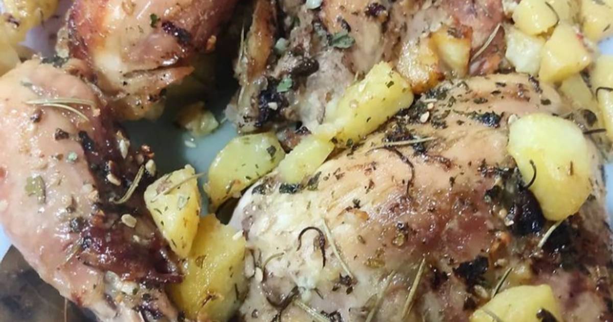 POLLO A la provenzal con papas más hierbas Receta de @recetas_de ...