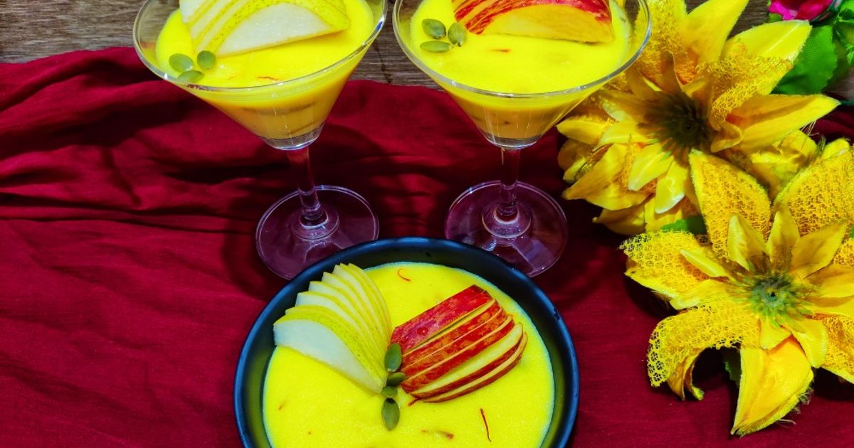 Saffron Rice Flour Custard Recipe by Susmita Patnaik - Cookpad